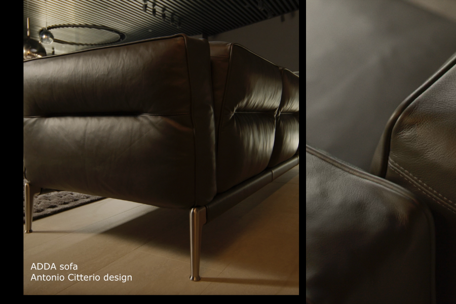 Adda leather sofa design by Antonio Citterio